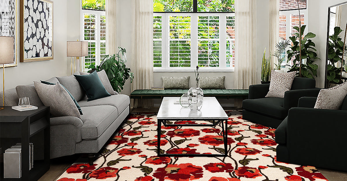 Room color combination for a Red & Rust Area Rug