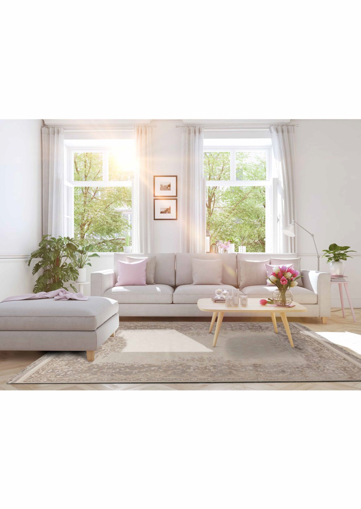 Buy Abundance White/Beige Transitional Area Rug– Mat Living USA