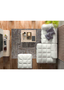 Draco Modern Grey / White Area Rug Carpet - Mat Living USA