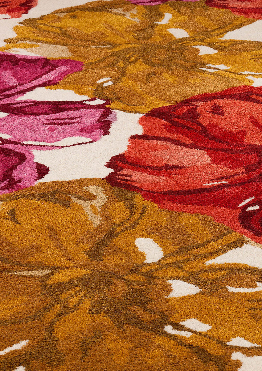 Hand-Tufted Stylized Floral Spring Red/Rust Area Rug Carpet