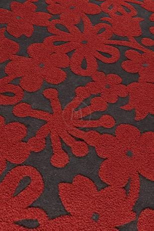 Bold Floral Newport Dark Grey/Red Area Rug Carpet Sale