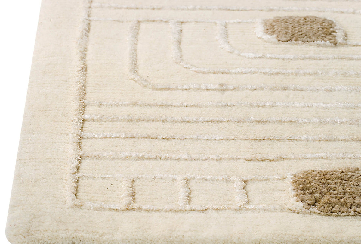 Hand Knotted Pico Verona Contemporary White Area Rug Carpet